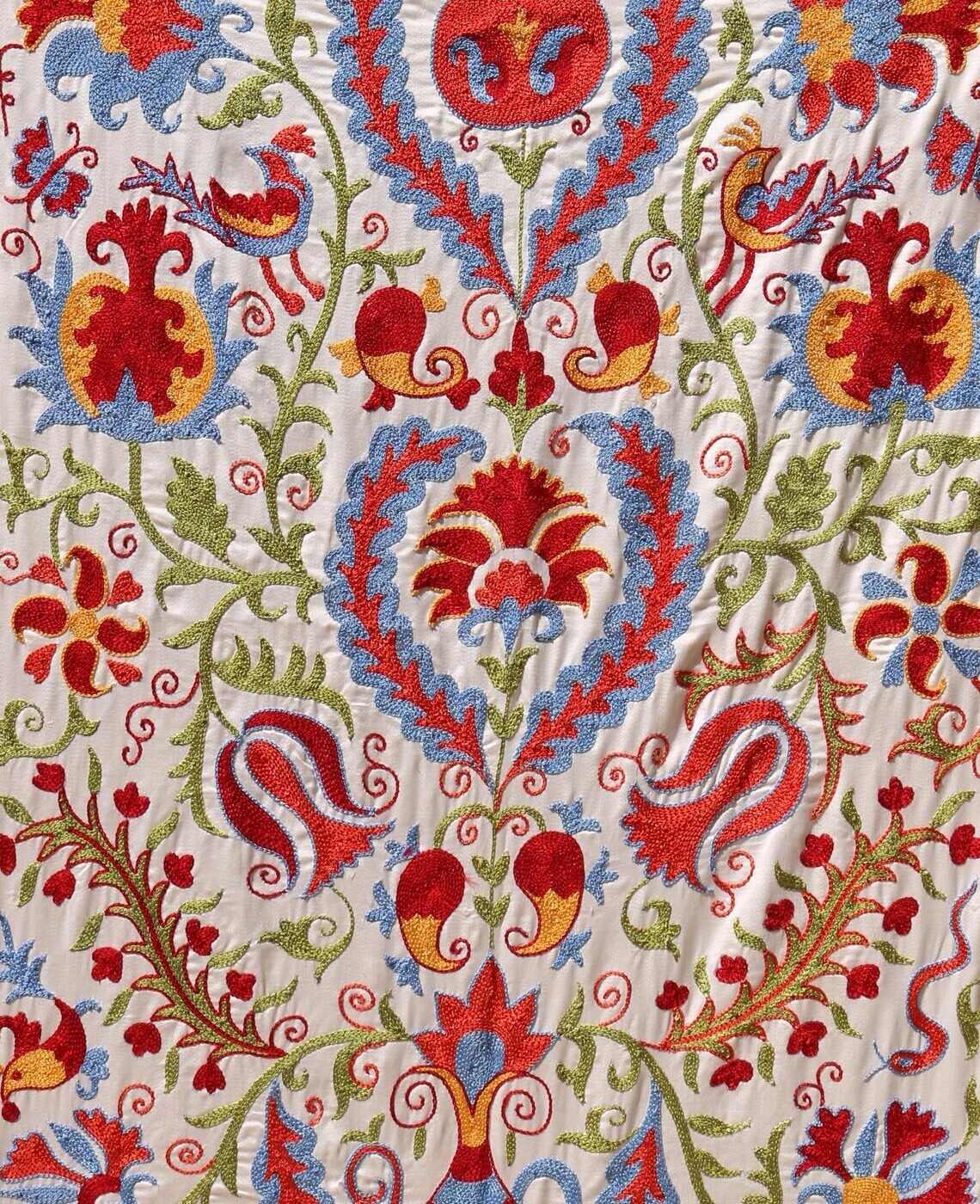 “Silk Suzani Fabric: Unique and Distinctive Embroidery. Perfect for ...
